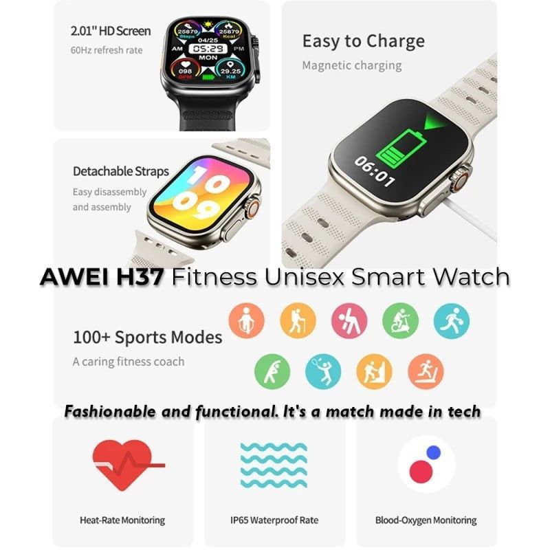 នាឡិកាឆ្លាតវៃ AWEI H37 Bluetooth Call Smart watch