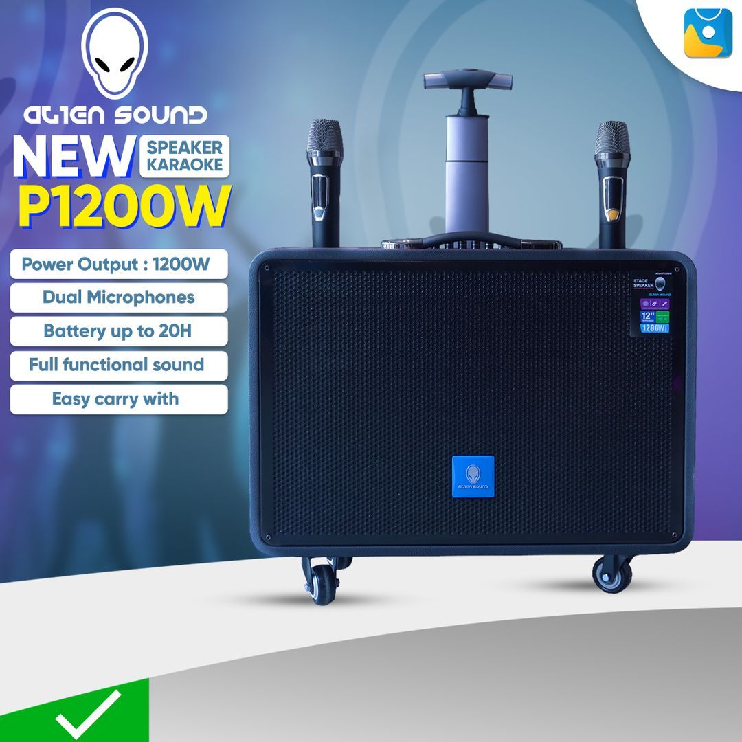 ឧបករណ៍បំពងសម្លេង Karaoke Speaker Alien Sound P1200W